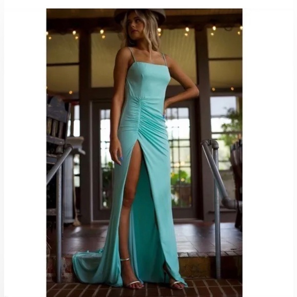 Katie May | Dresses | New Katie May Great Ruched Gown In Supercharged ...